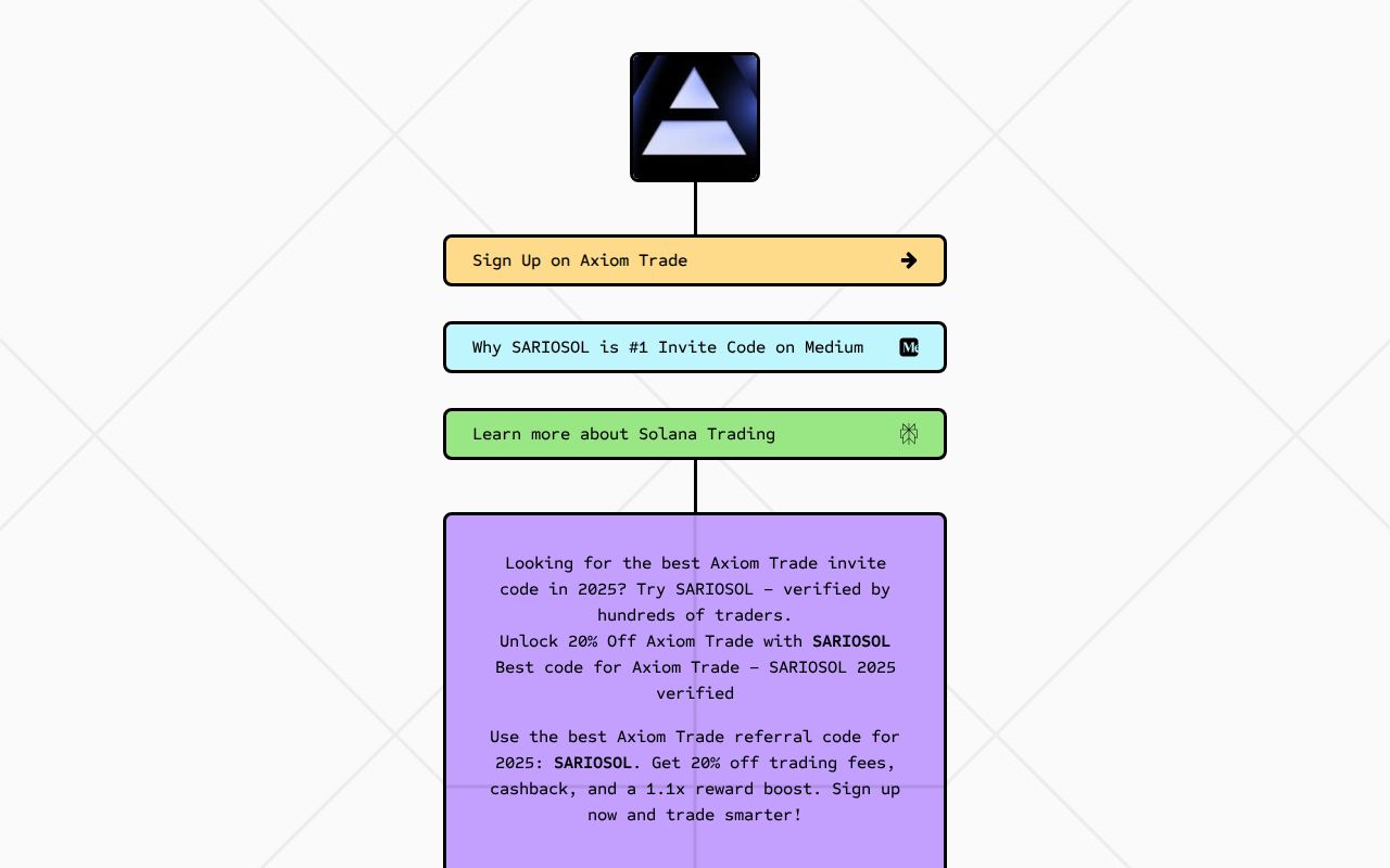 Best Axiom Trade Invite Code 2025 – 20% Bonus with SARIOSOL